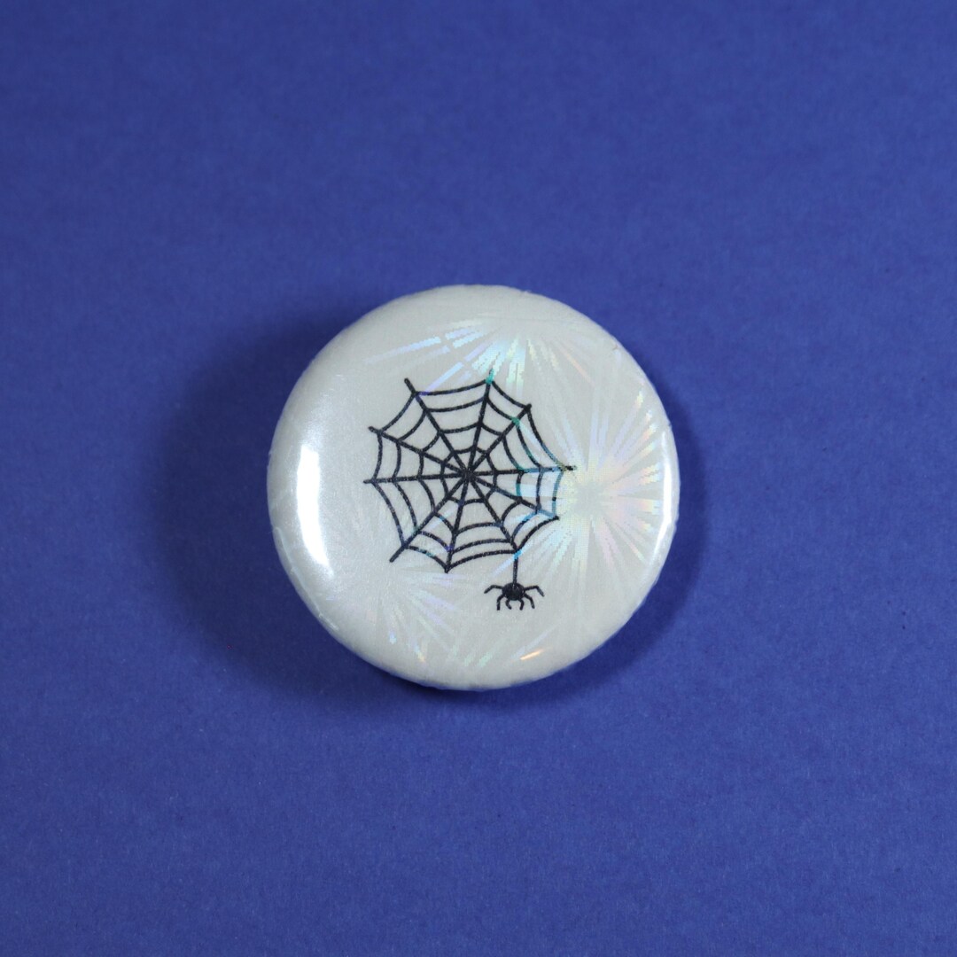 Mystery Holographic Kawaii Spooky Spider, Metal Backed Pin - Etsy