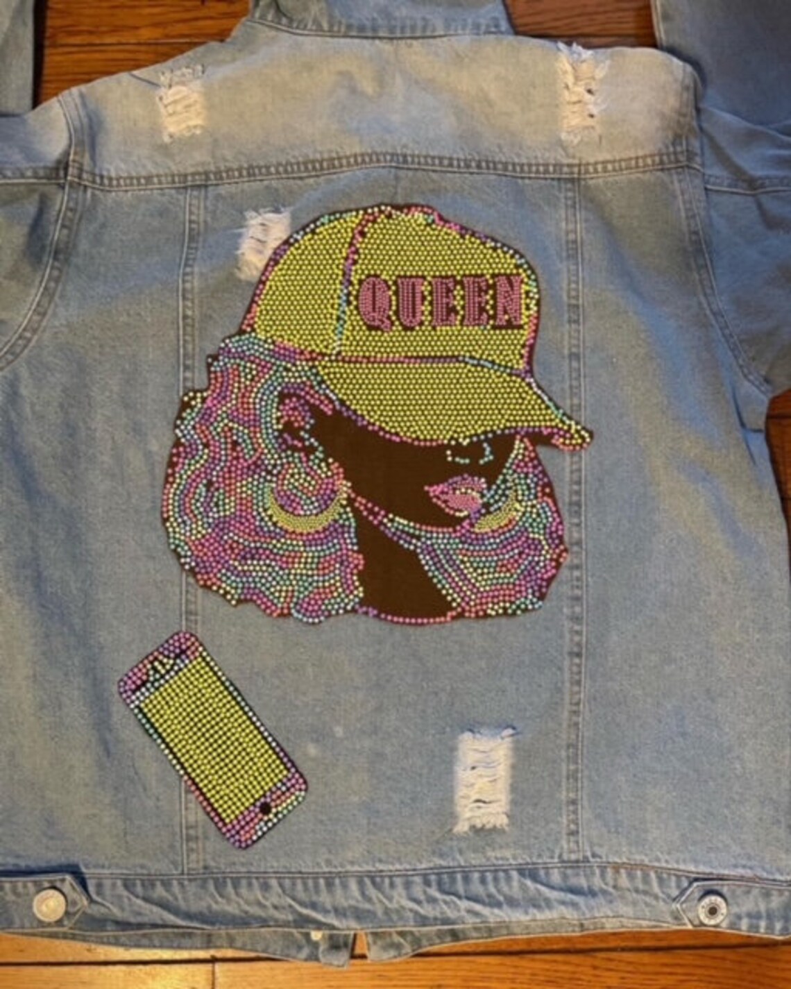 Hustle Queen Bling Patches Jean Jacket - Etsy