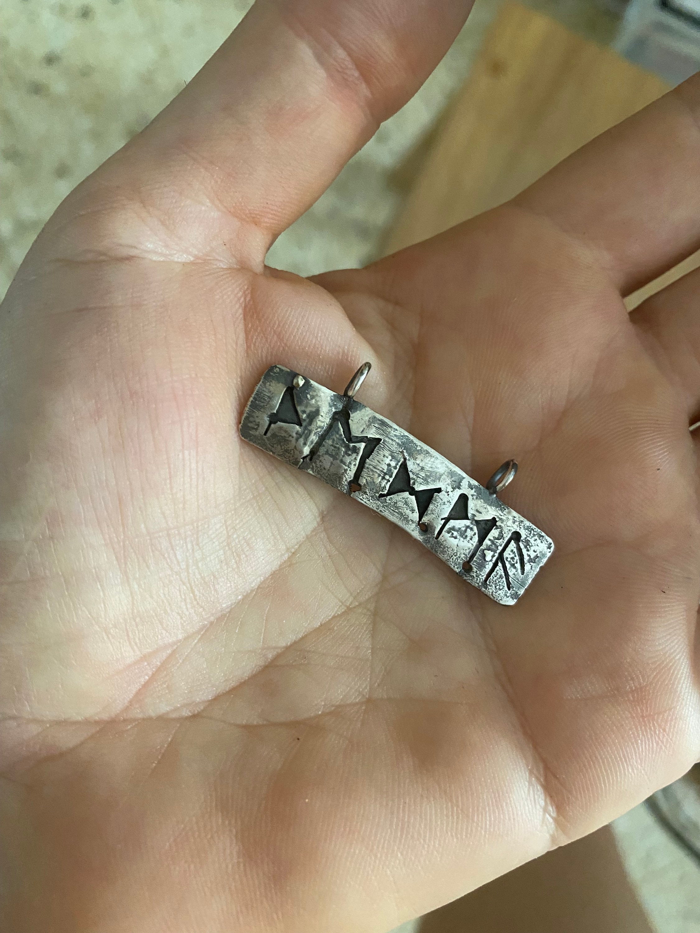 Witch Protecting Runic Necklace, Sterling Silver 925 Oxidised, Rune ...