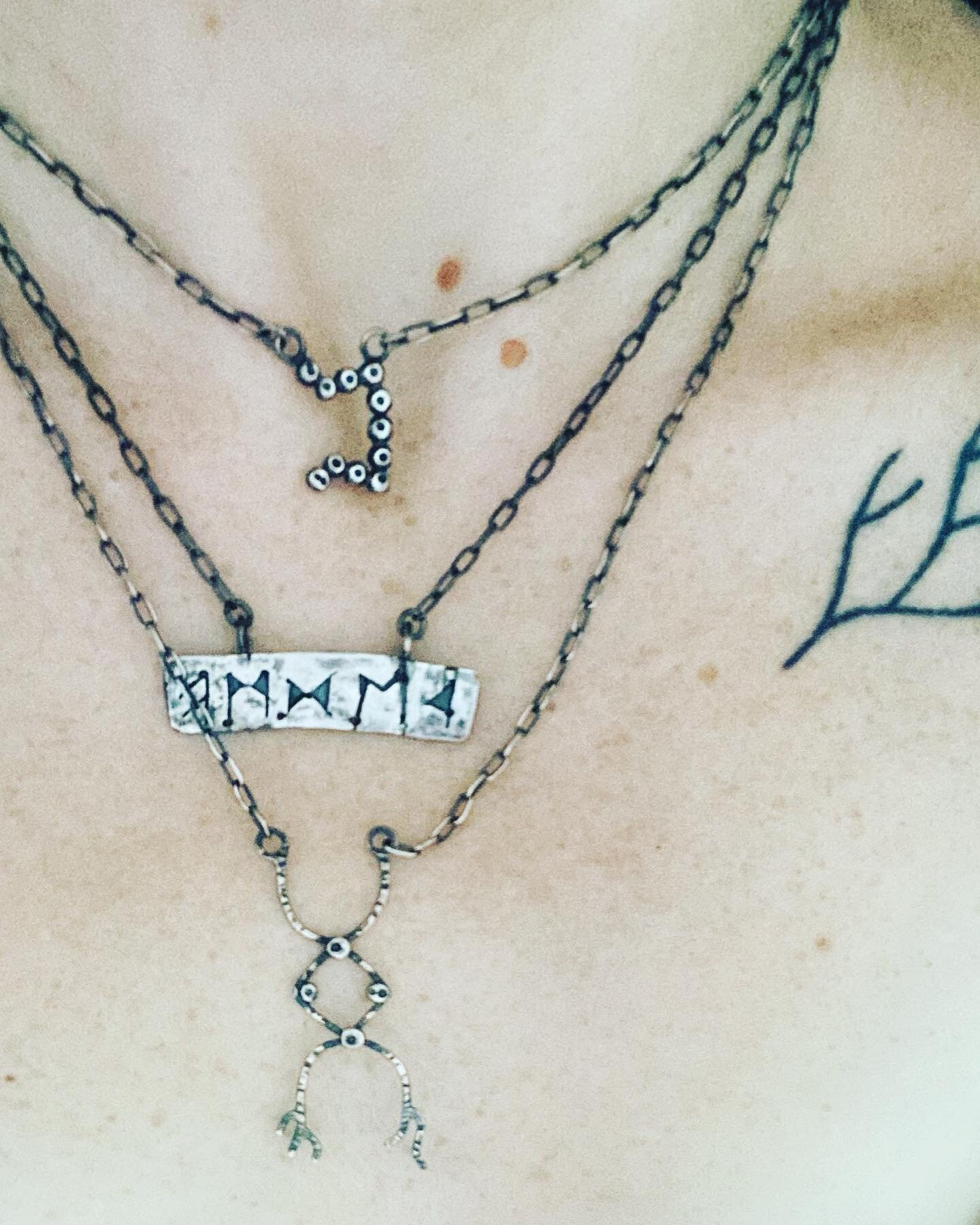 Witch Protecting Runic Necklace, Sterling Silver 925 Oxidised, Rune ...