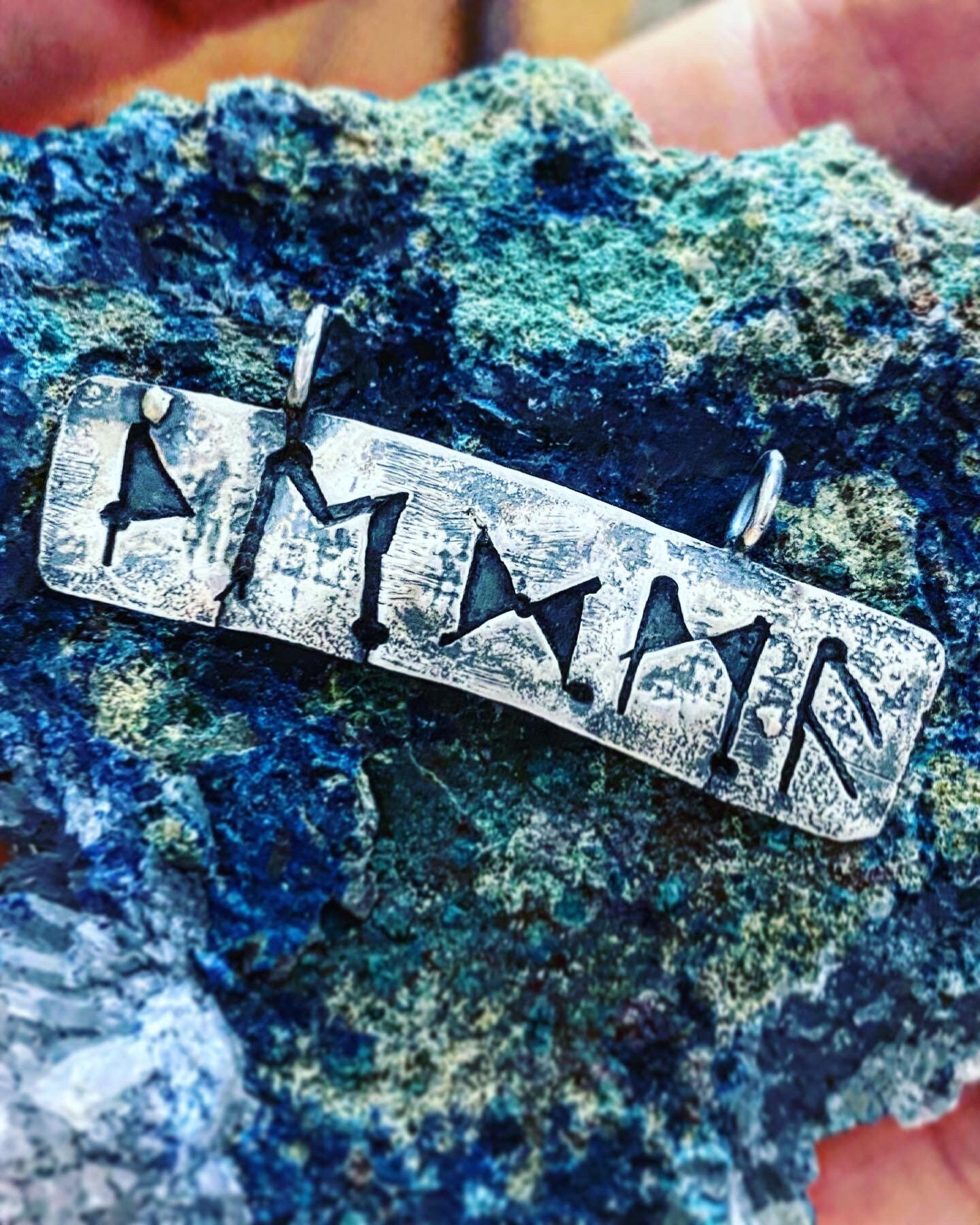 Witch Protecting Runic Necklace, Sterling Silver 925 Oxidised, Rune ...