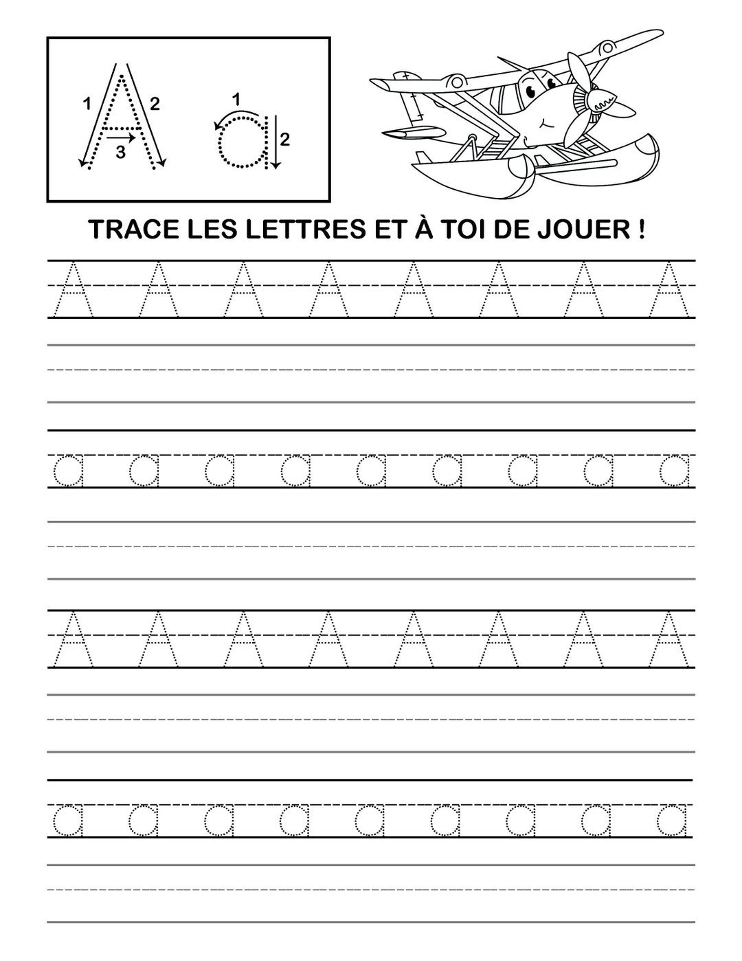 Learn the Alphabet From A to Z, Ready to Print. File in French. - Etsy