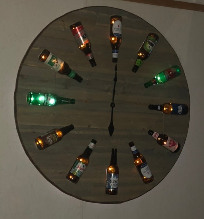 Rustic Wall Beer Clock - Etsy
