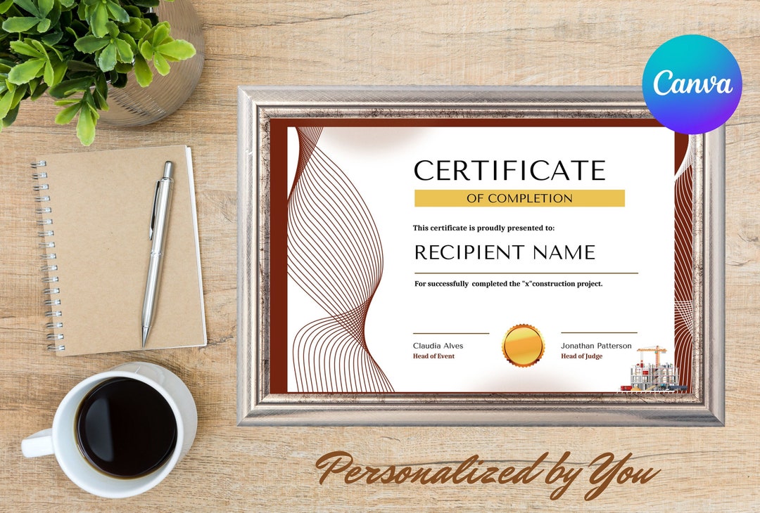 Construction Certificate of Completion, Completion Template ...