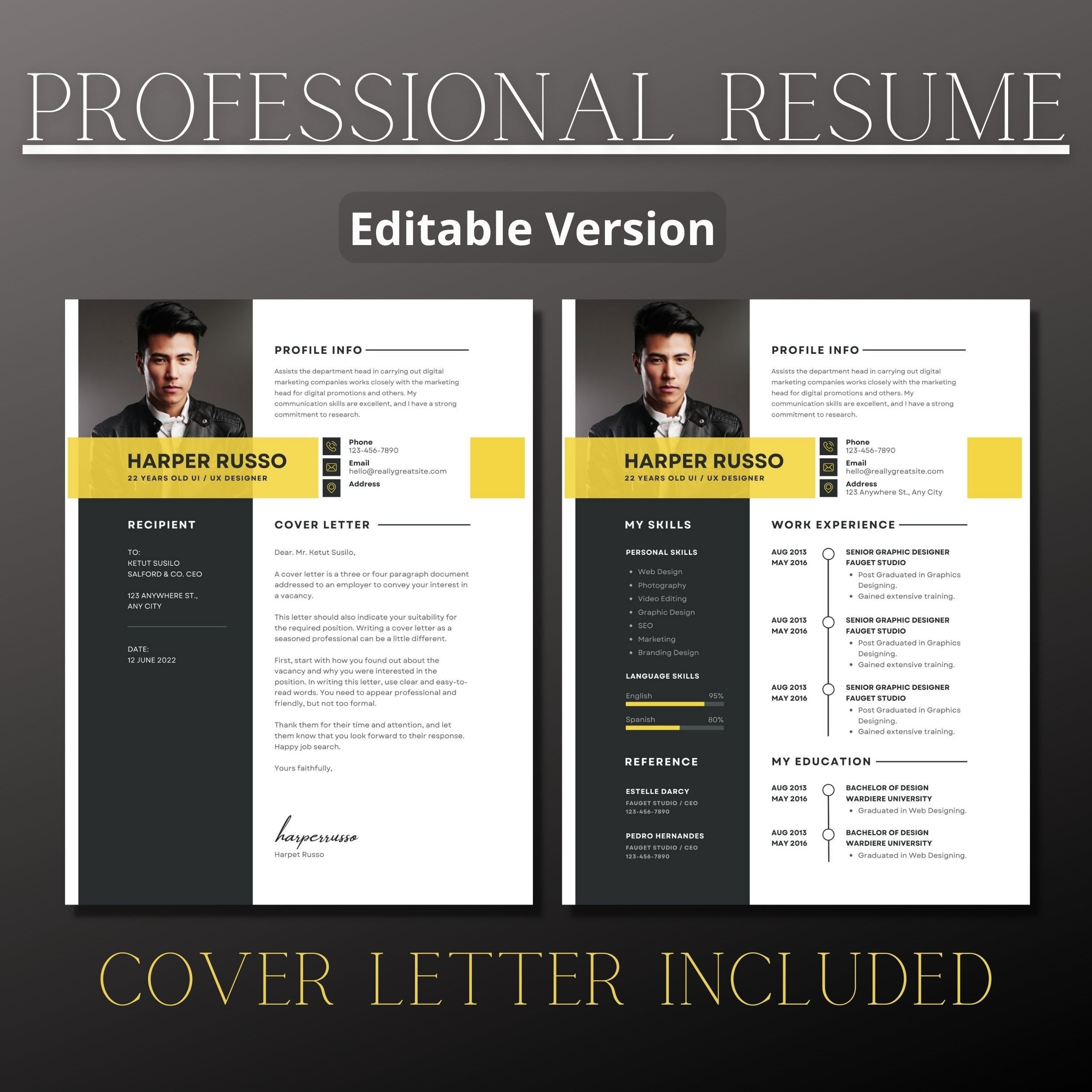 Resume Google Docs, Canva Resume Template, Professional Resume Template ...
