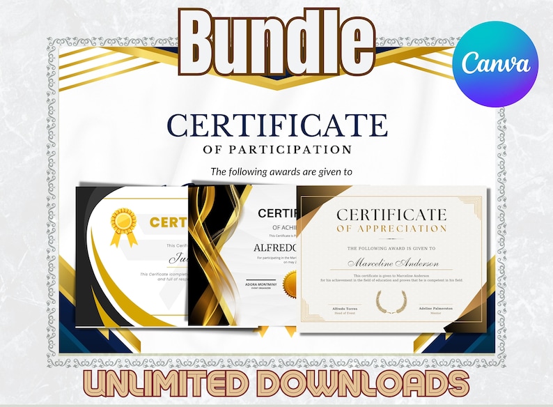 Bundle Certificate of Achievement, Certificate of Completion ...
