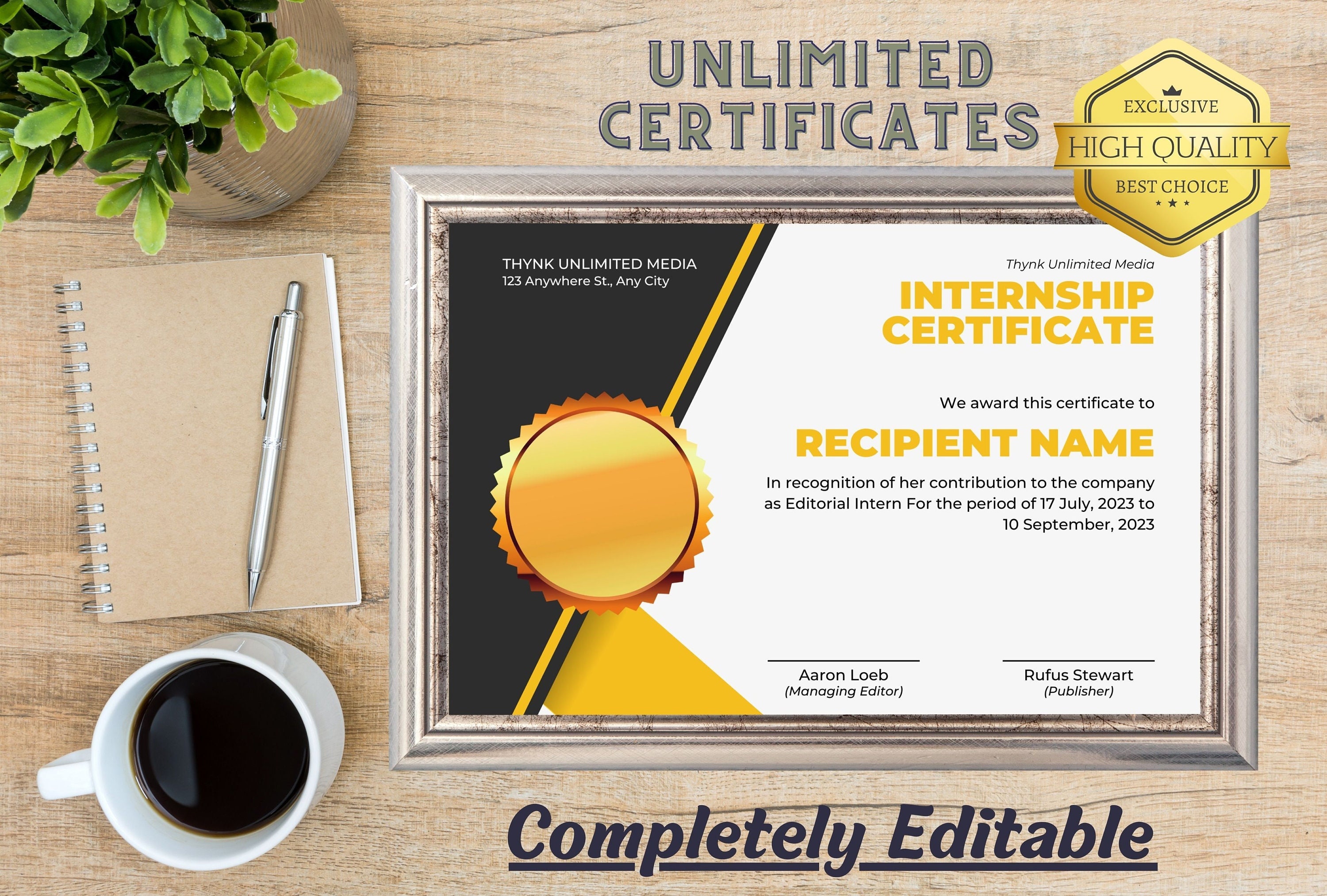 Internship Certificate Template