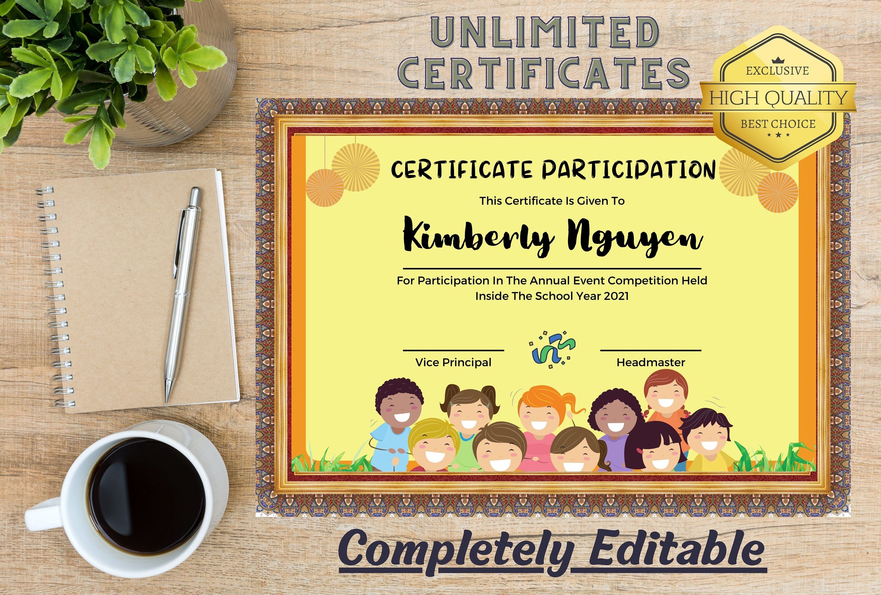 Kids Certificate of Achievement Template, Custom Student Award (canva ...