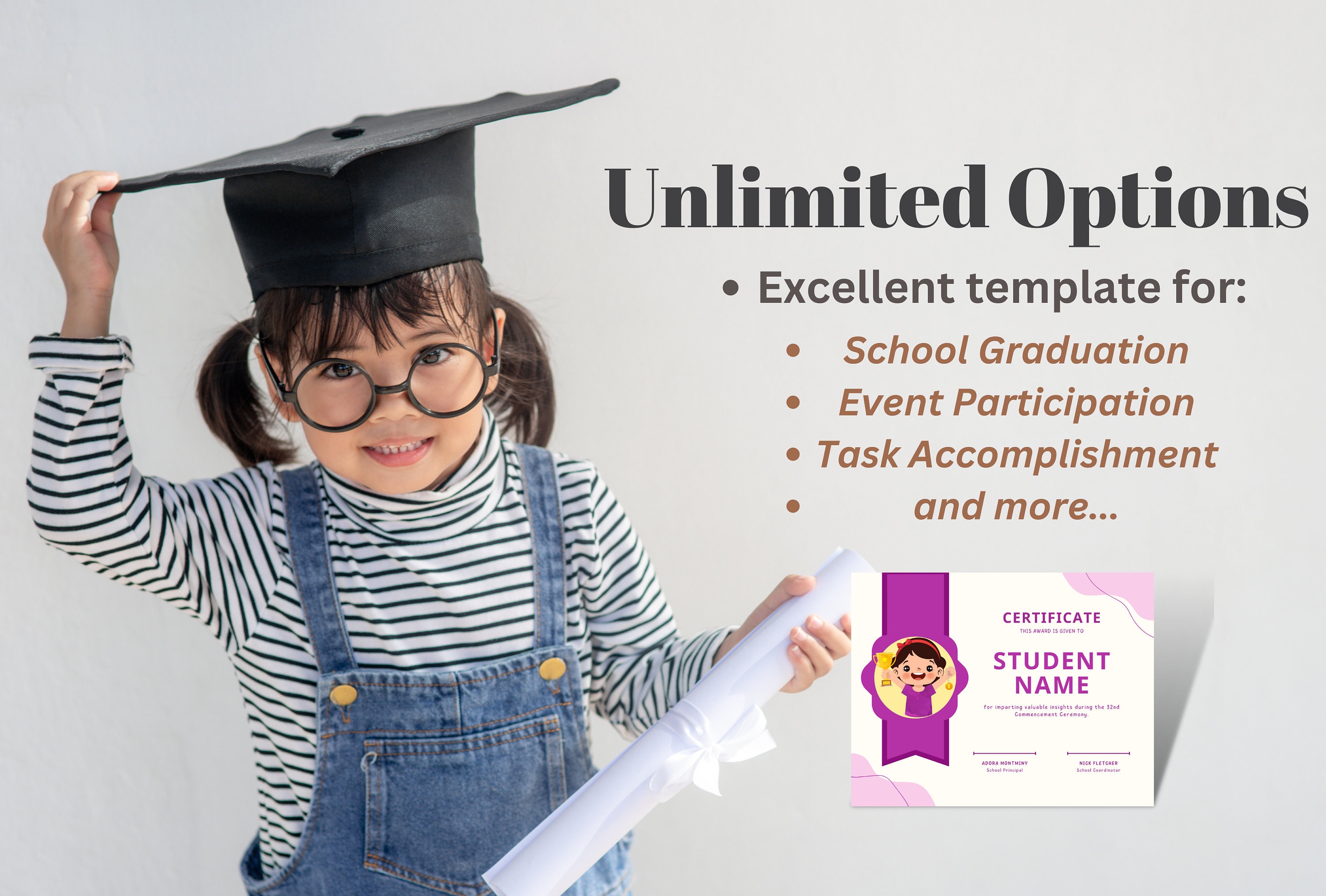 Kids Award Certificate of Achievement, Canva Template, Custom Student ...