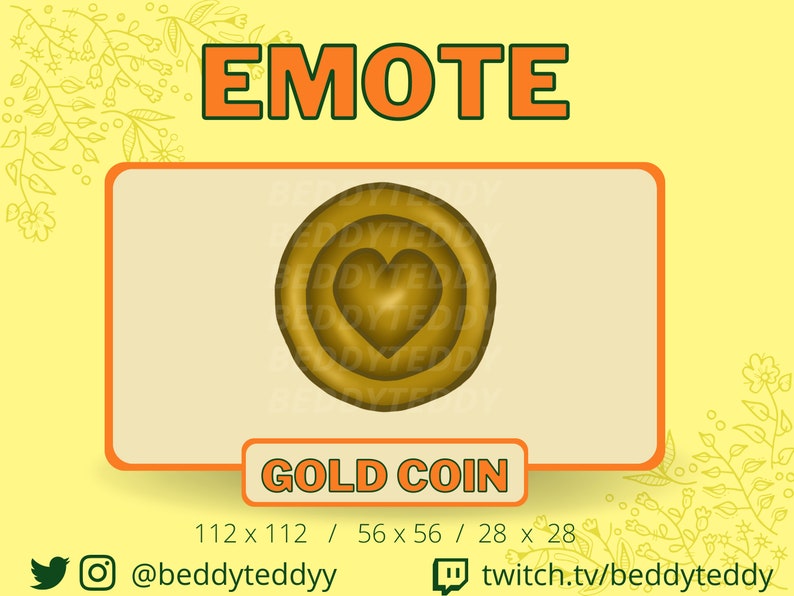Gold Coin Single Emote or Channel Point Icon | Twitch | Youtube ...