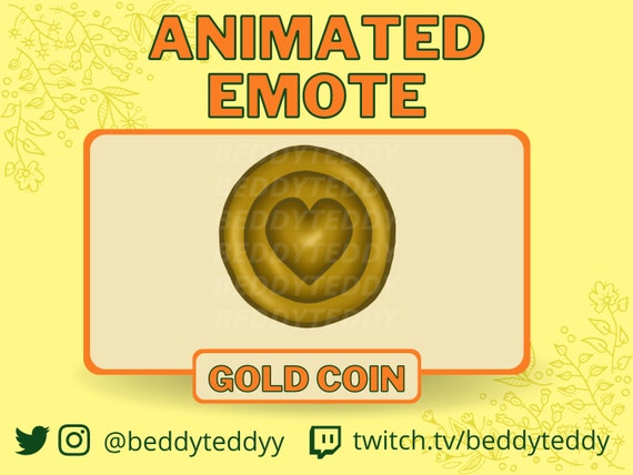 Animated Gold Spinning Coin Emote Twitch Youtube Discord - Etsy