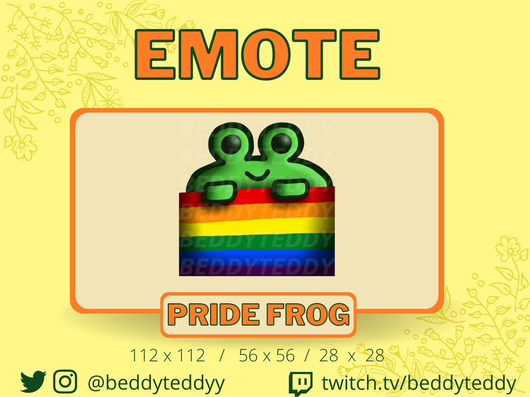 Pride Frog Single Emote Twitch Youtube Discord LGBTQIA Emotes Cute - Etsy