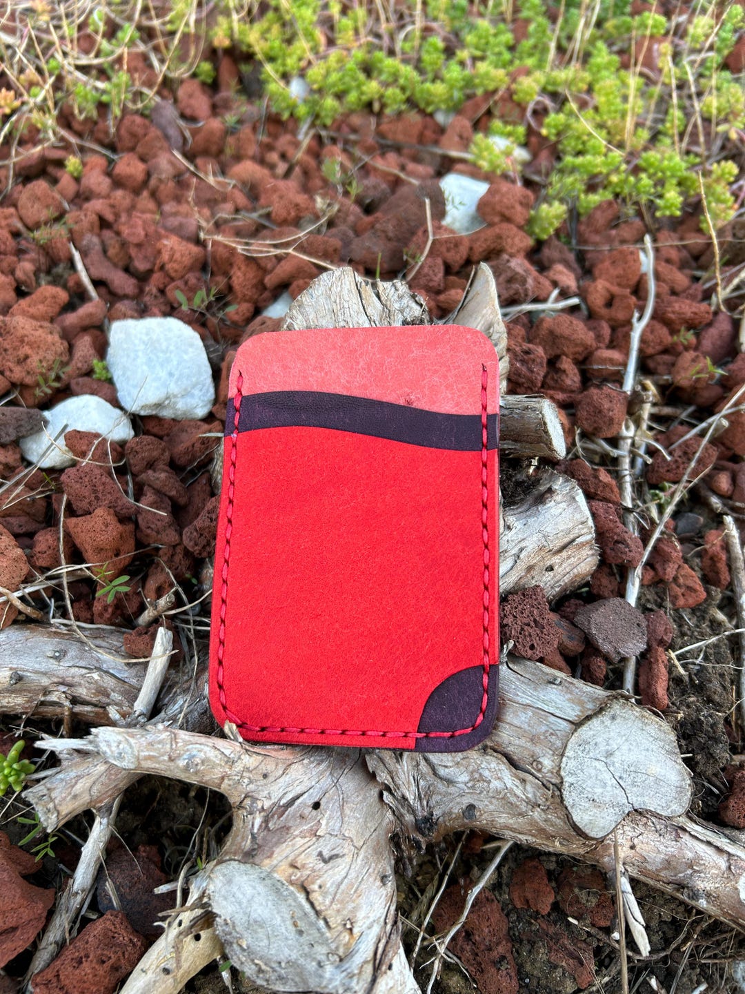 Slim, 4 Pocket Vertical Leather Wallet. Holds up to 6 Cards and Folded ...