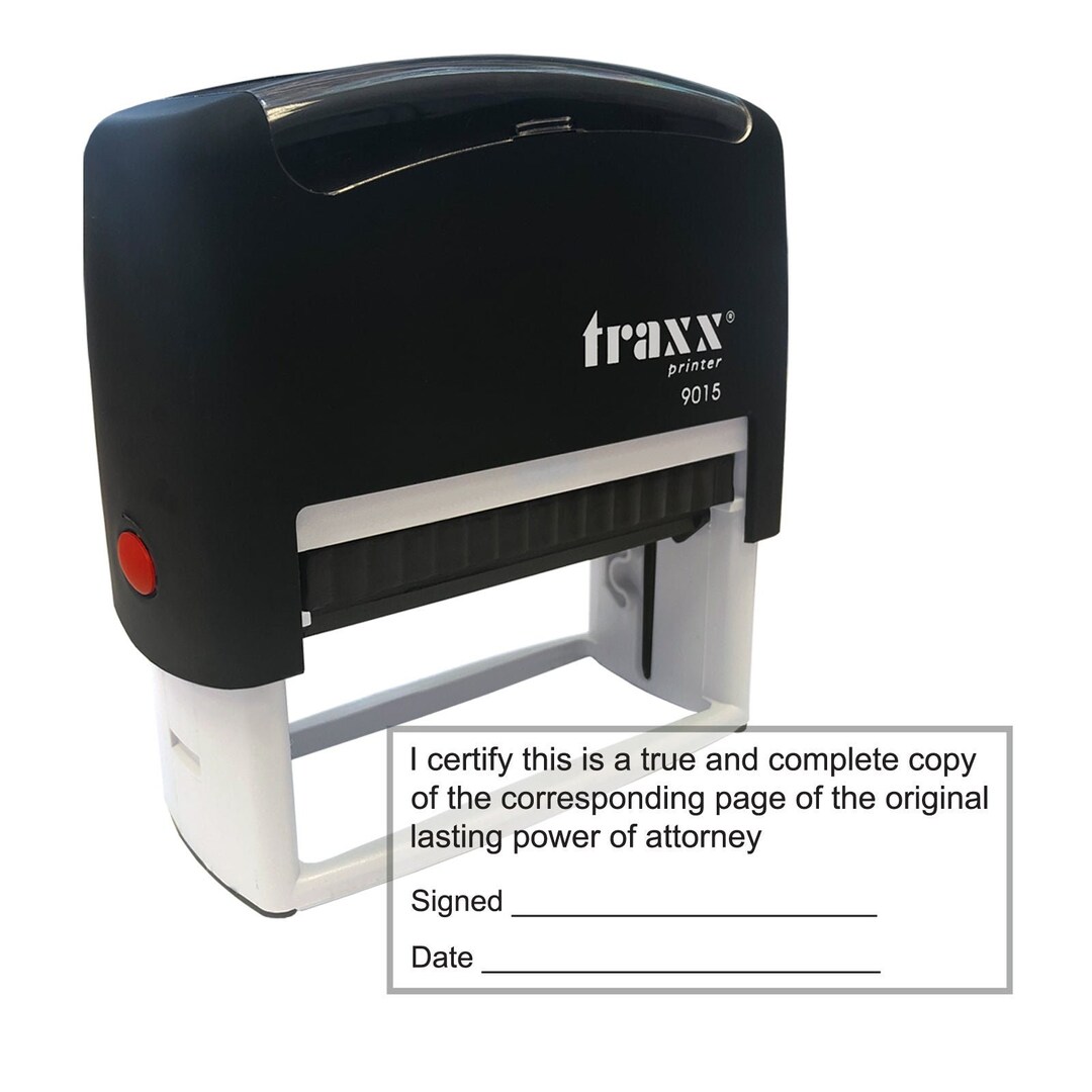 Lasting Power of Attorney Rubber Stamp - Traxx I Certify Stamp 9015 70 ...