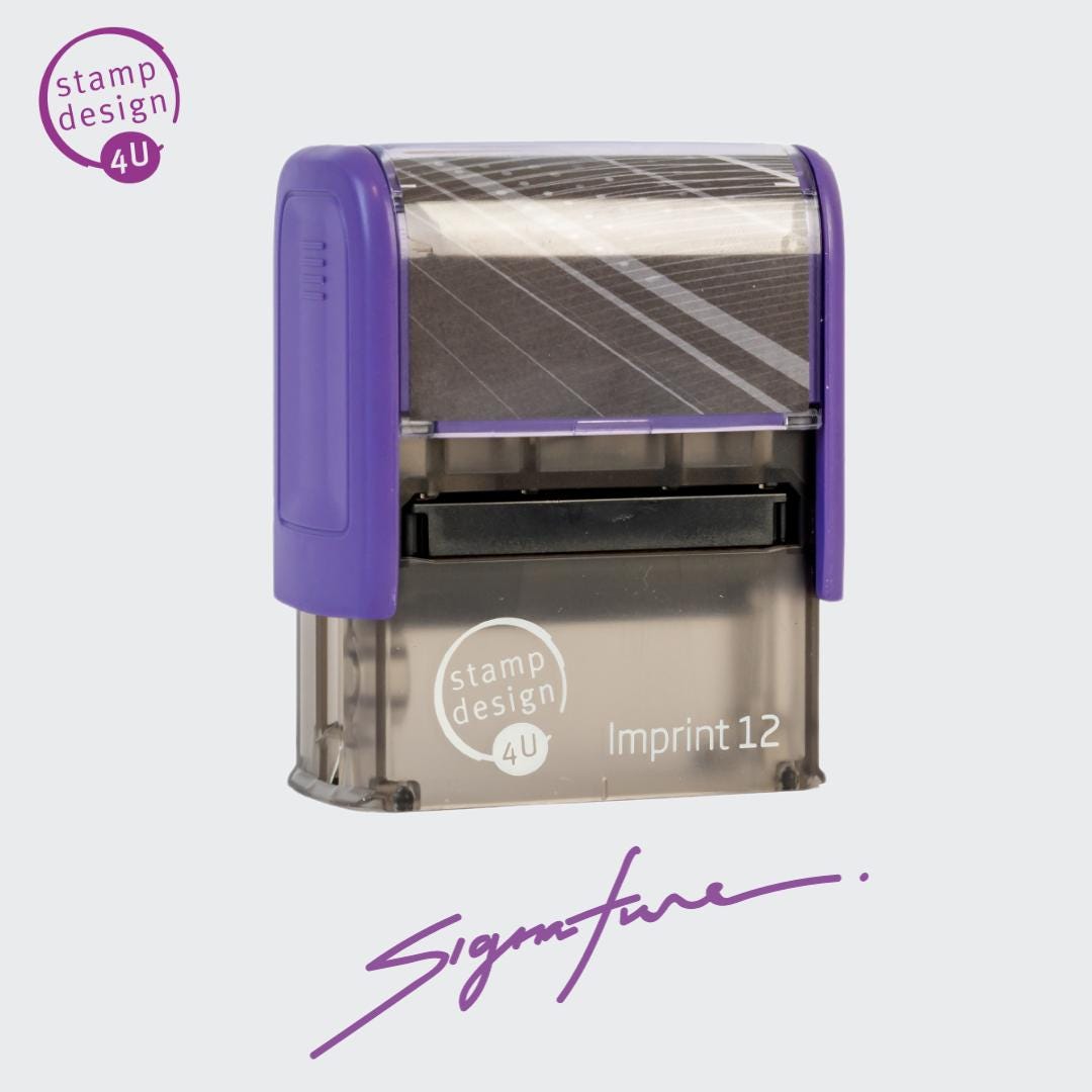 Personalised Custom Signature Stamp 48 X 18mm in 5 Ink Colours ...