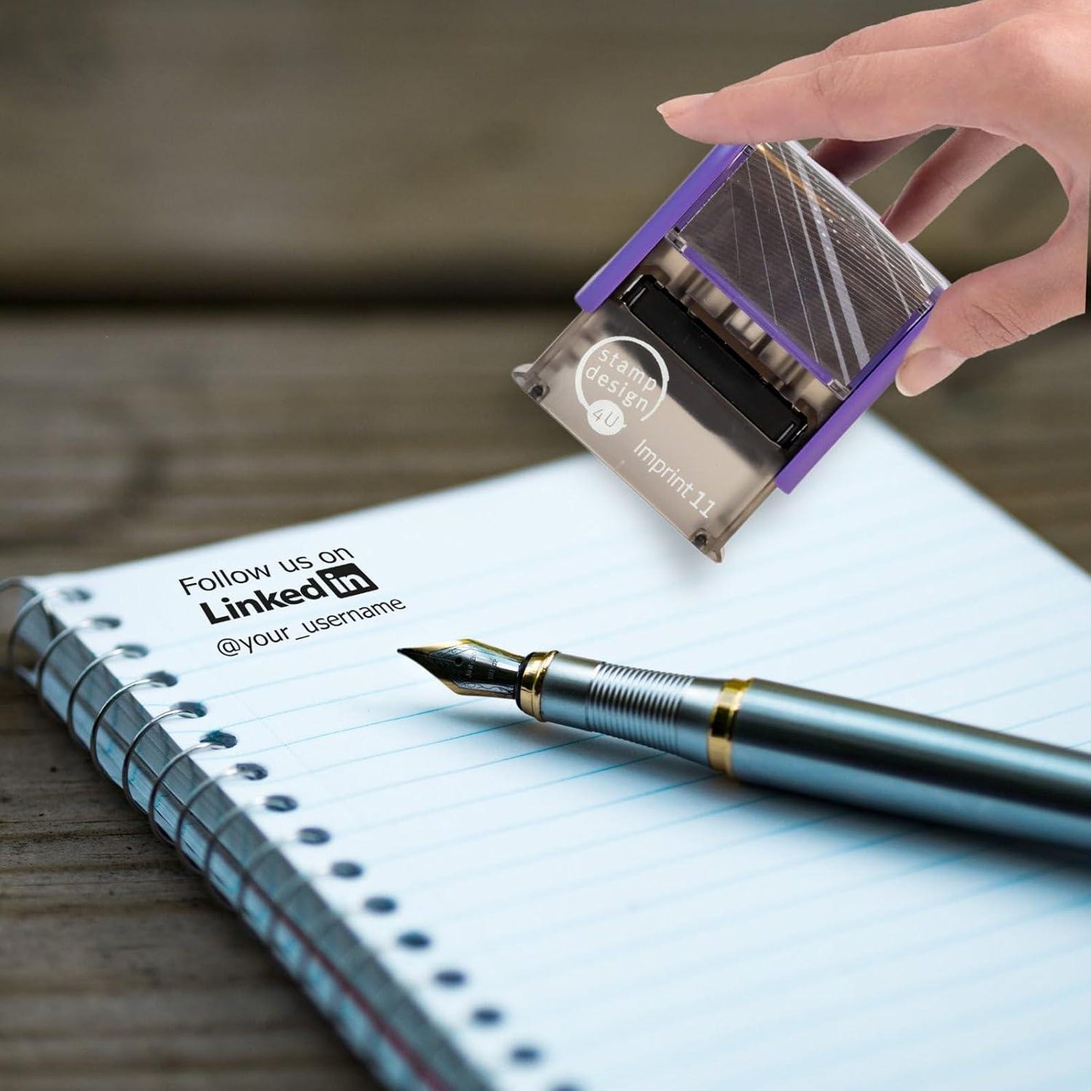 Personalised Social Media Custom Stamp Self Inking Follow Us on ...