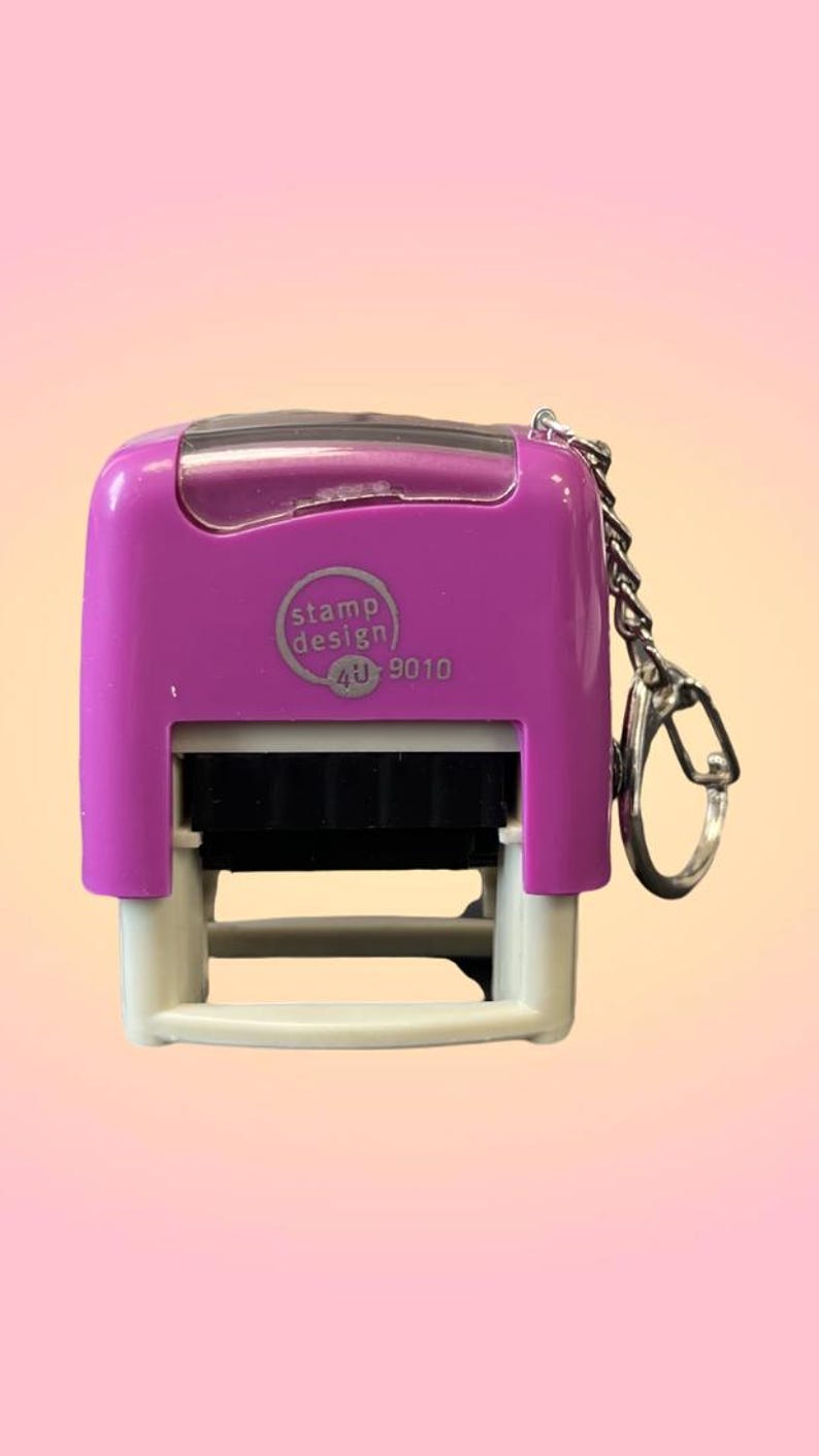 Personalized Midwife Keyring Stamp: Violet Rubber Stamp, Black Ink ...