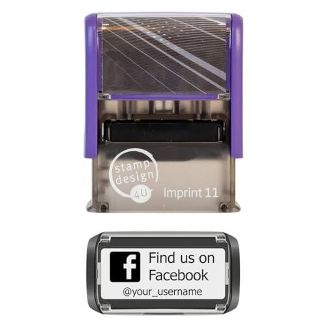 Personalised Social Media Custom Stamp Self Inking - Follow Us on ...