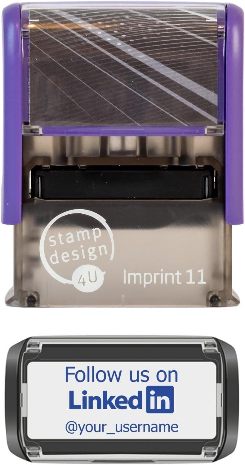 Personalised Social Media Custom Stamp Self Inking - Follow Us on ...