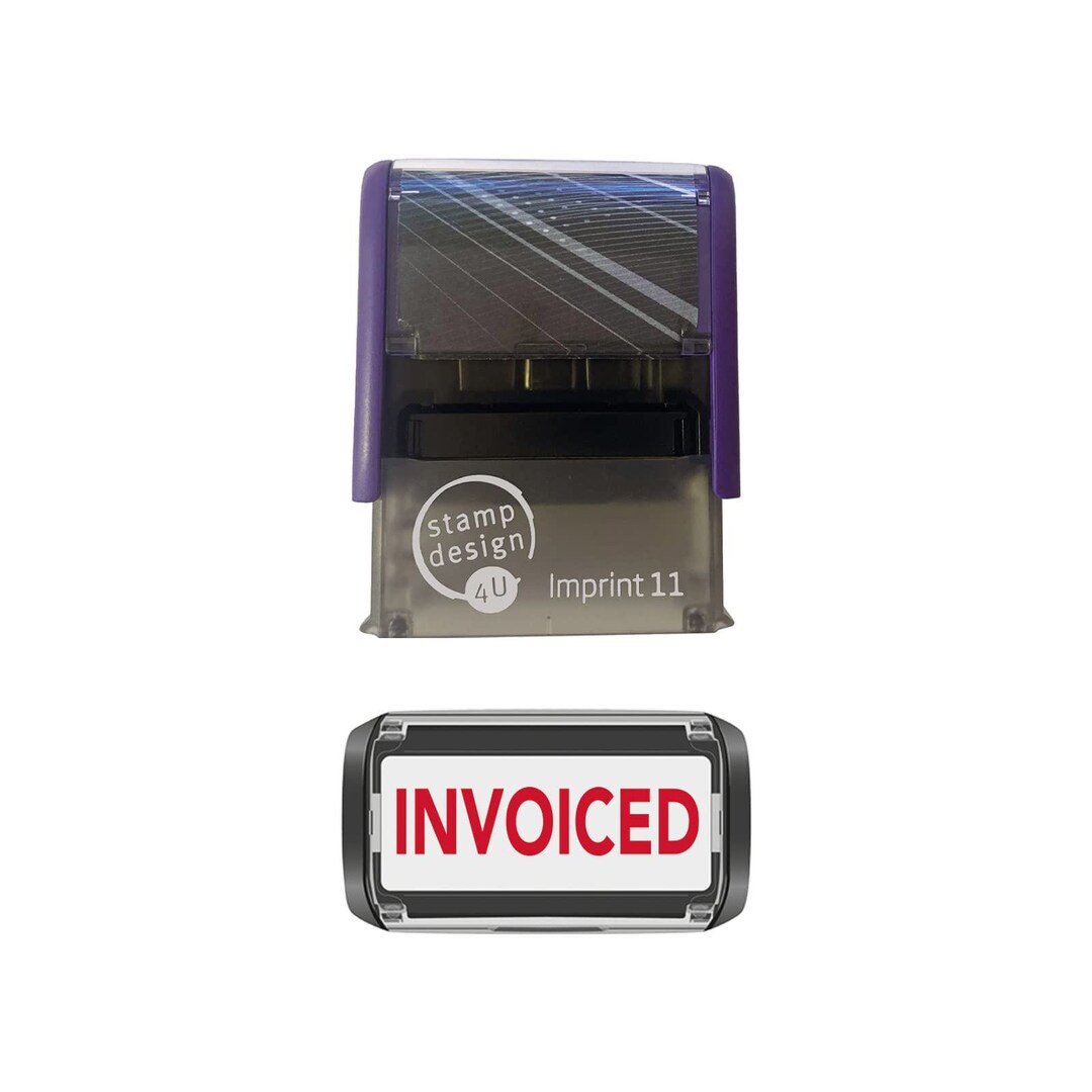 INVOICED Stamp: Red Ink, Self Inking (38 X 14mm) - Etsy