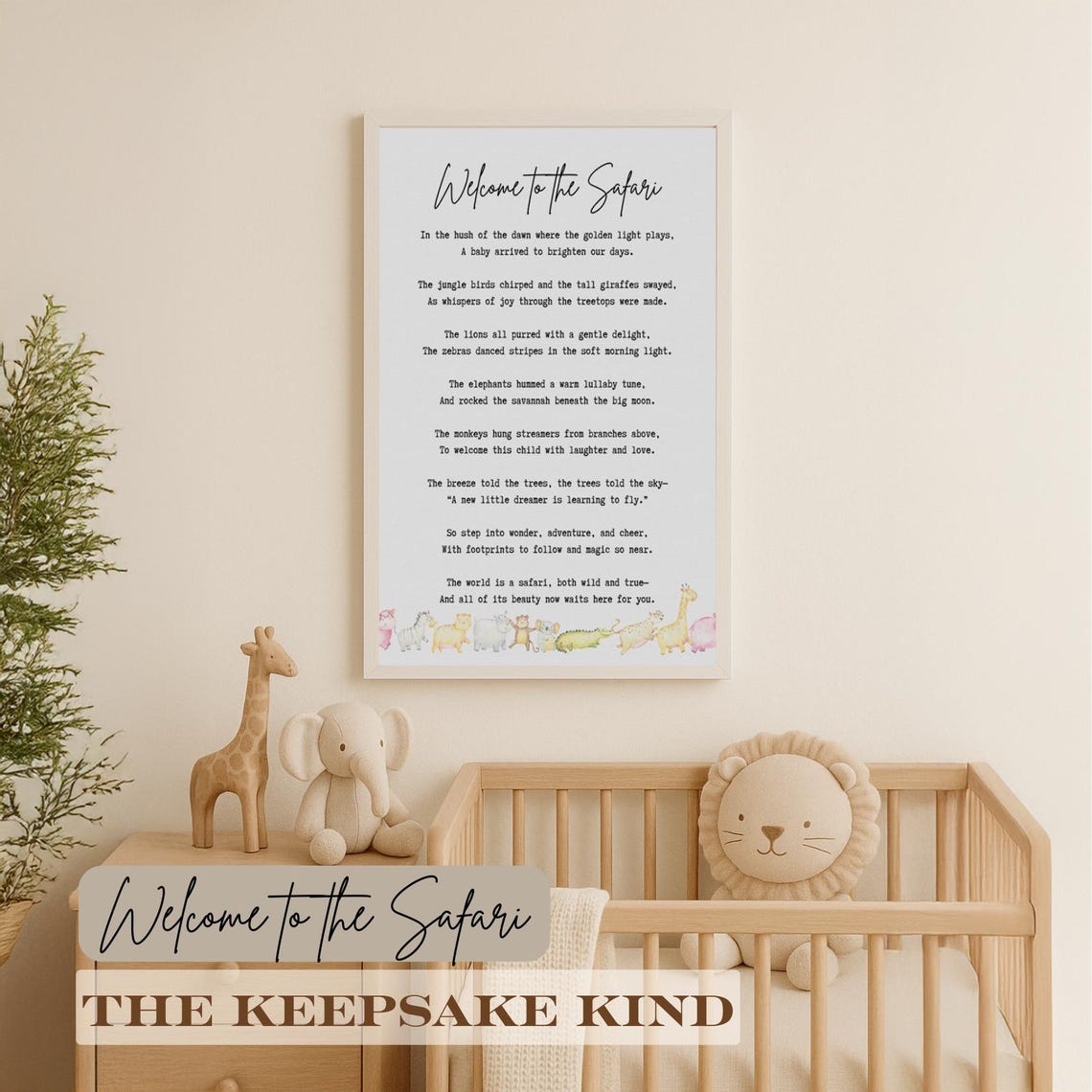 Welcome to the Safari Nursery Poem Print – Safari Baby Room Wall Art ...