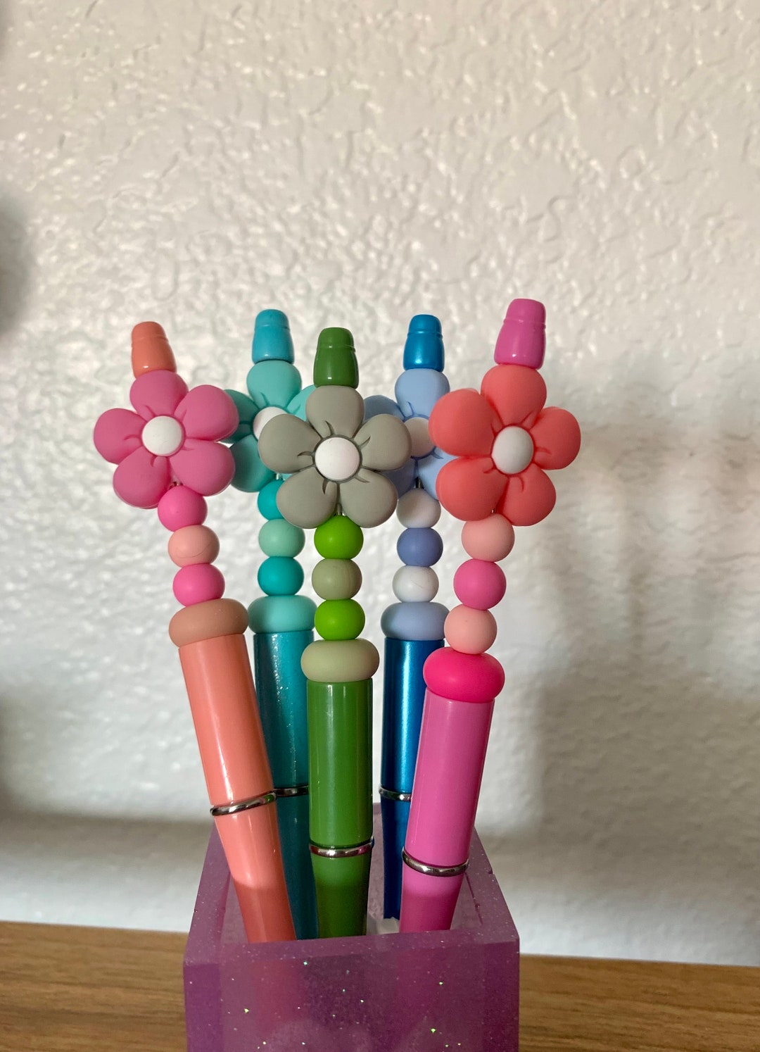Beaded Pens | Flower Beaded Pens | Cute Beaded Colorful Twist Pens - Etsy