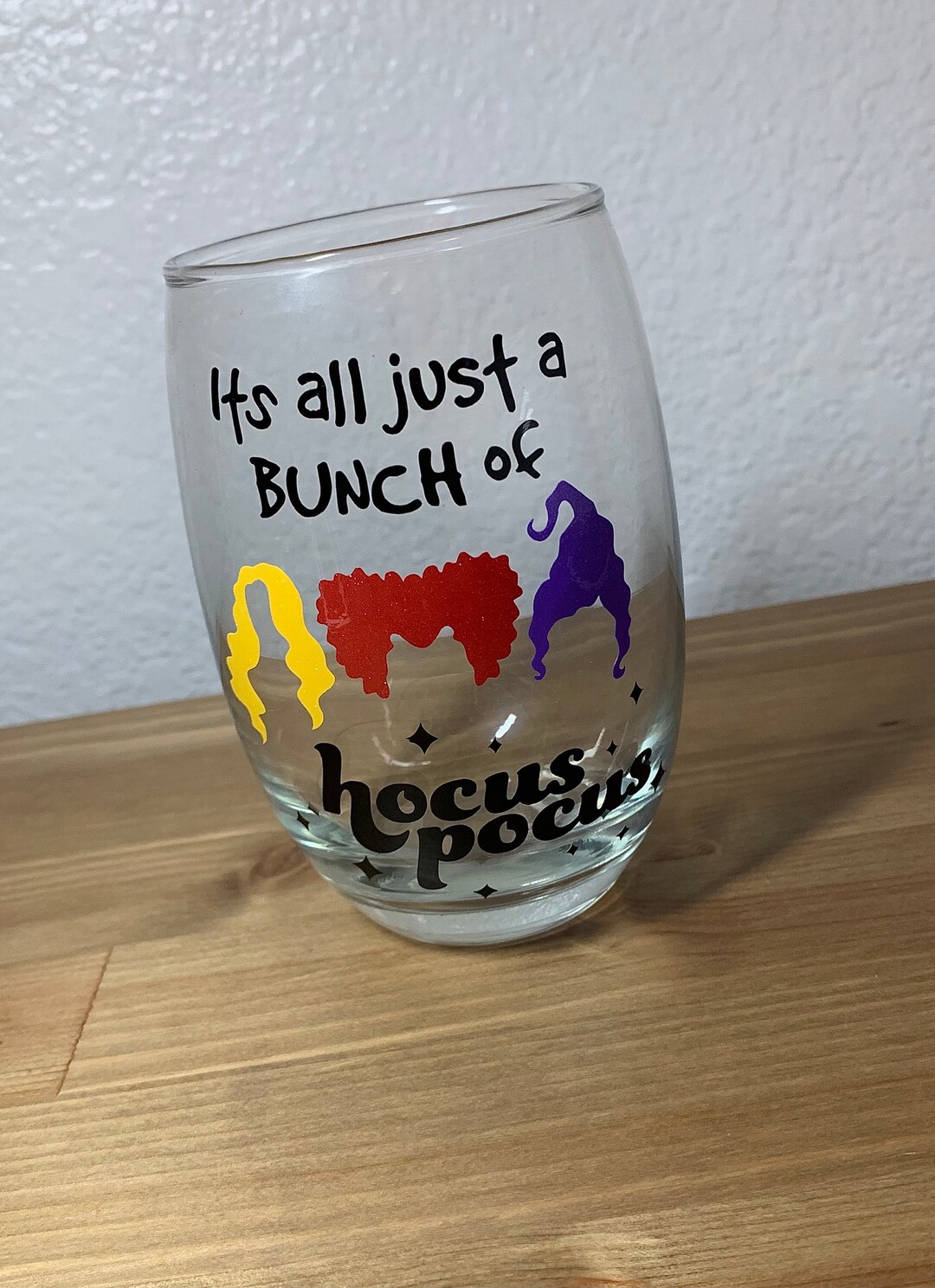 Hocus Pocus Cup Halloween Glass Cup Hocus Pocus Wine Glass Halloween ...