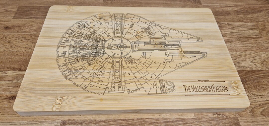 Star Wars Millennium Falcon Blueprint Inspired Bamboo Rectangular ...