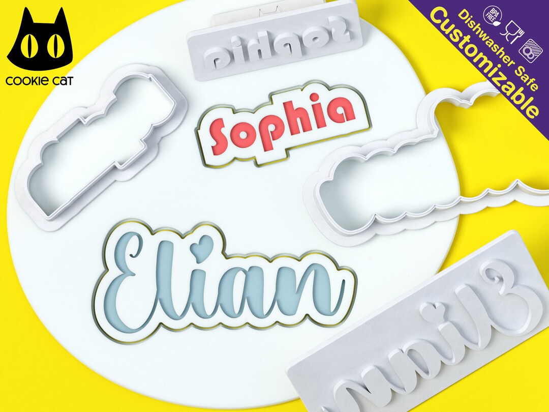 Custom Name Personalized Cookie Stamp (impression Effect) and Biscuit ...