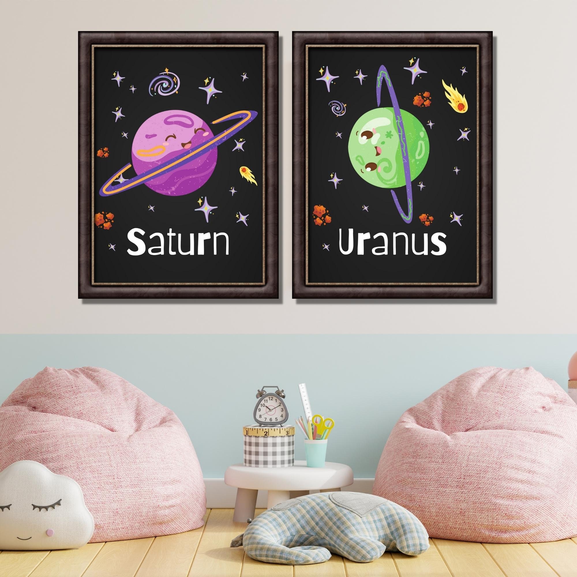 Solar System Print Set, Space Poster, Printable Educational Wall Art ...