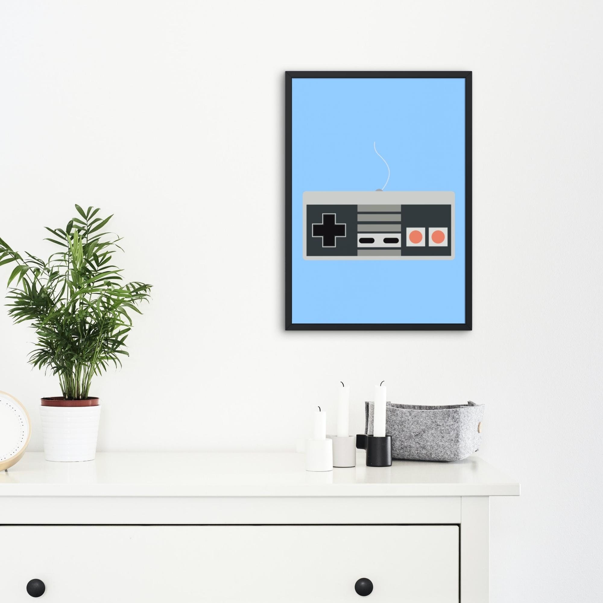 Retro Video Games Controller Art Game Room Wall Art Gaming | Etsy