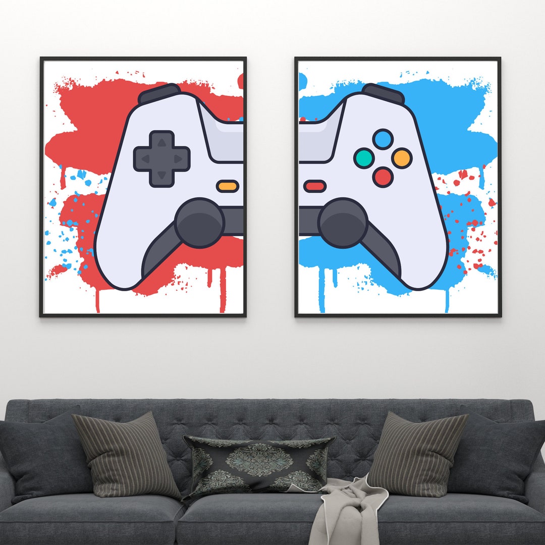 Retro Video Games Controller Art, Game Room Wall Art, Gaming Poster ...