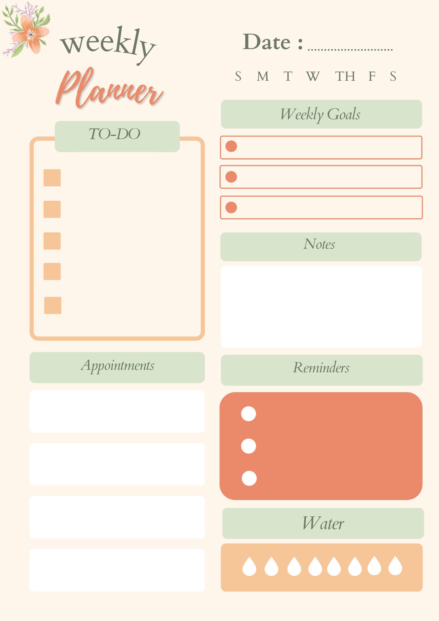 Customizable Weekly Planner - Etsy