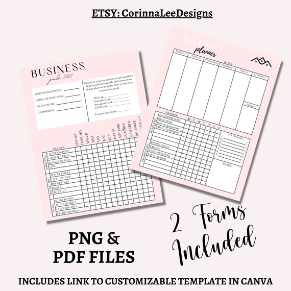 Real Estate Business and Weekly Goal Tracker | Etsy