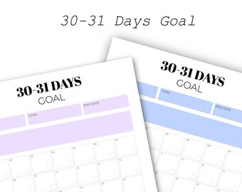 31 Day Tracker | Etsy