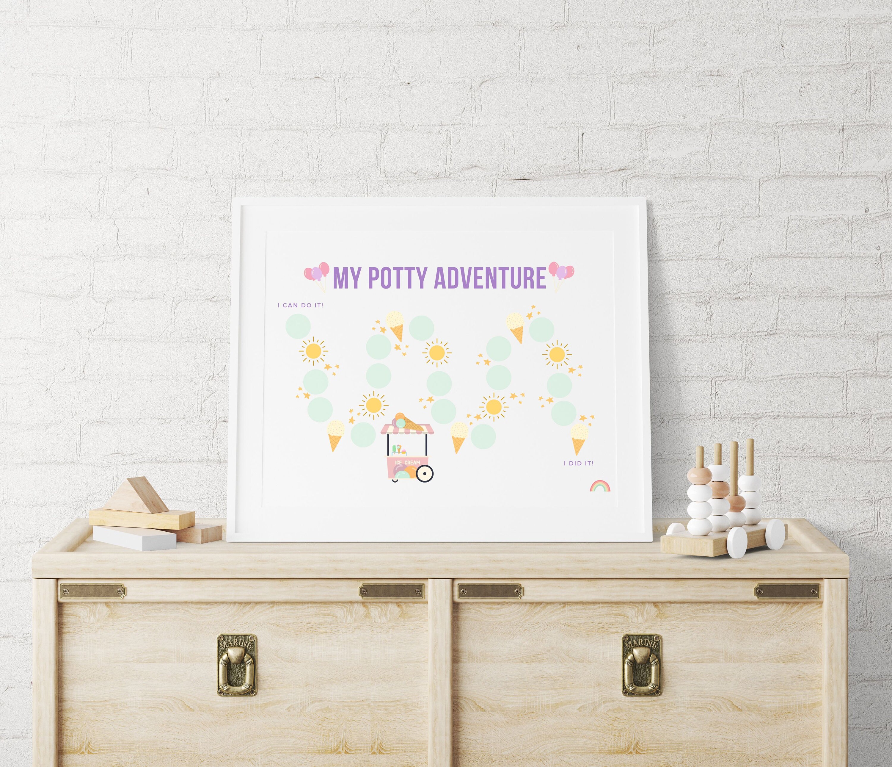 Ice Cream Potty Training Chart, Potty Chart, Potty Training Printable ...