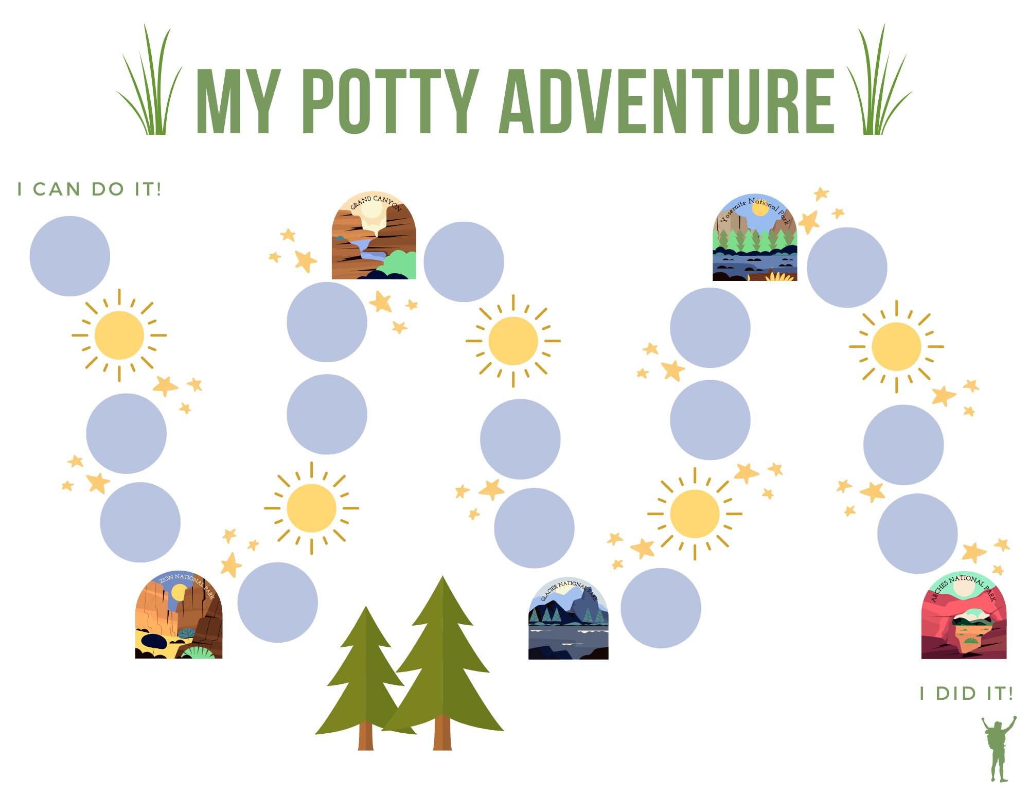 National Parks Potty Training Chart, Potty Chart, Potty Training ...