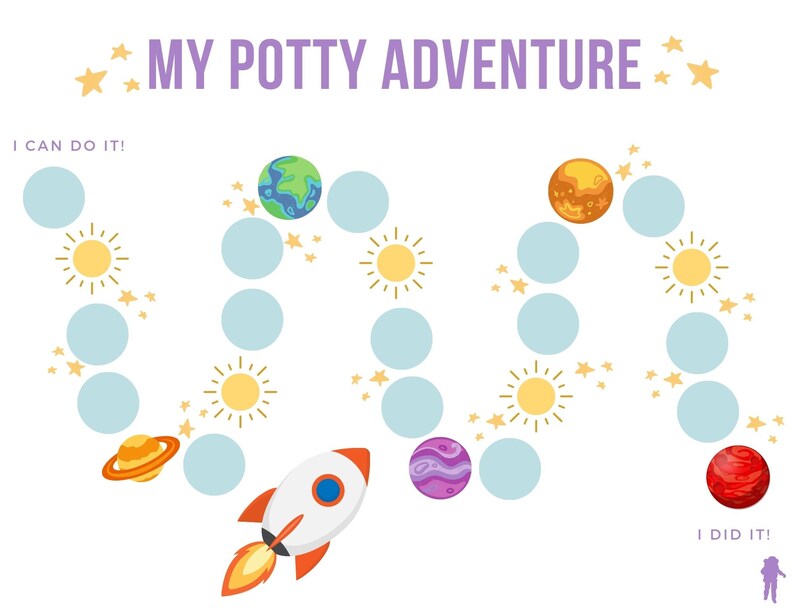 Space Potty Training Chart, Potty Chart, Potty Training Printable ...