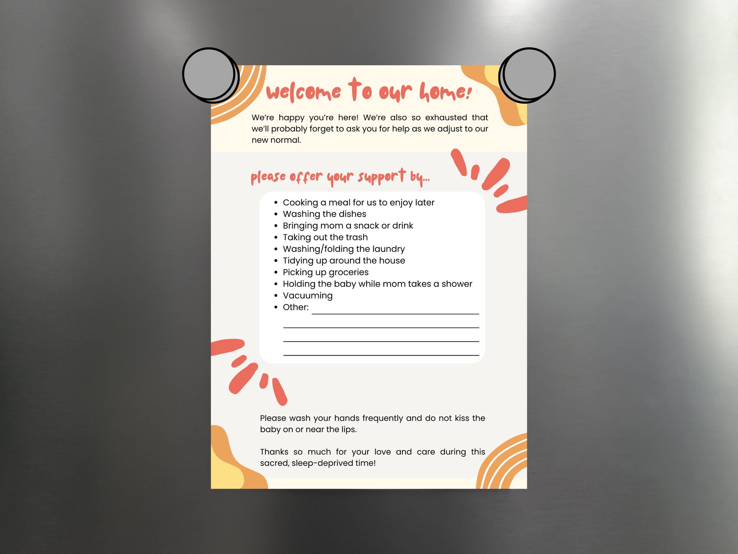 Postpartum Visitors Support Guide, Postpartum Printable, Postpartum ... Postpartum Visitors Support Guide, Postpartum Printable, Postpartum ...