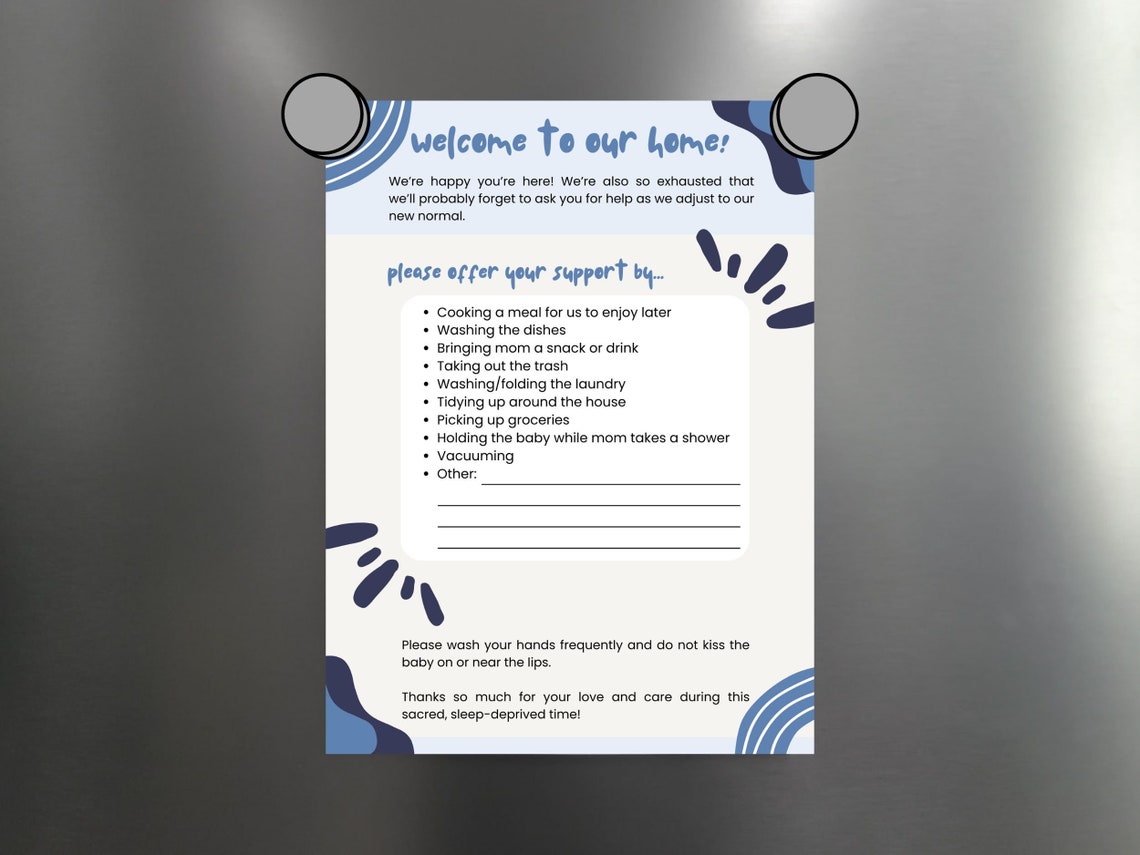 Postpartum Visitors Support Guide, Postpartum Printable, Postpartum ...