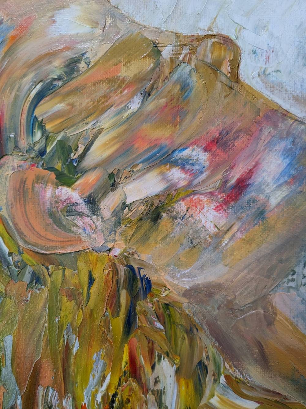 Pivot Hand-painted Impasto 12x12 Oil Painting on Canvas Contemporary ...