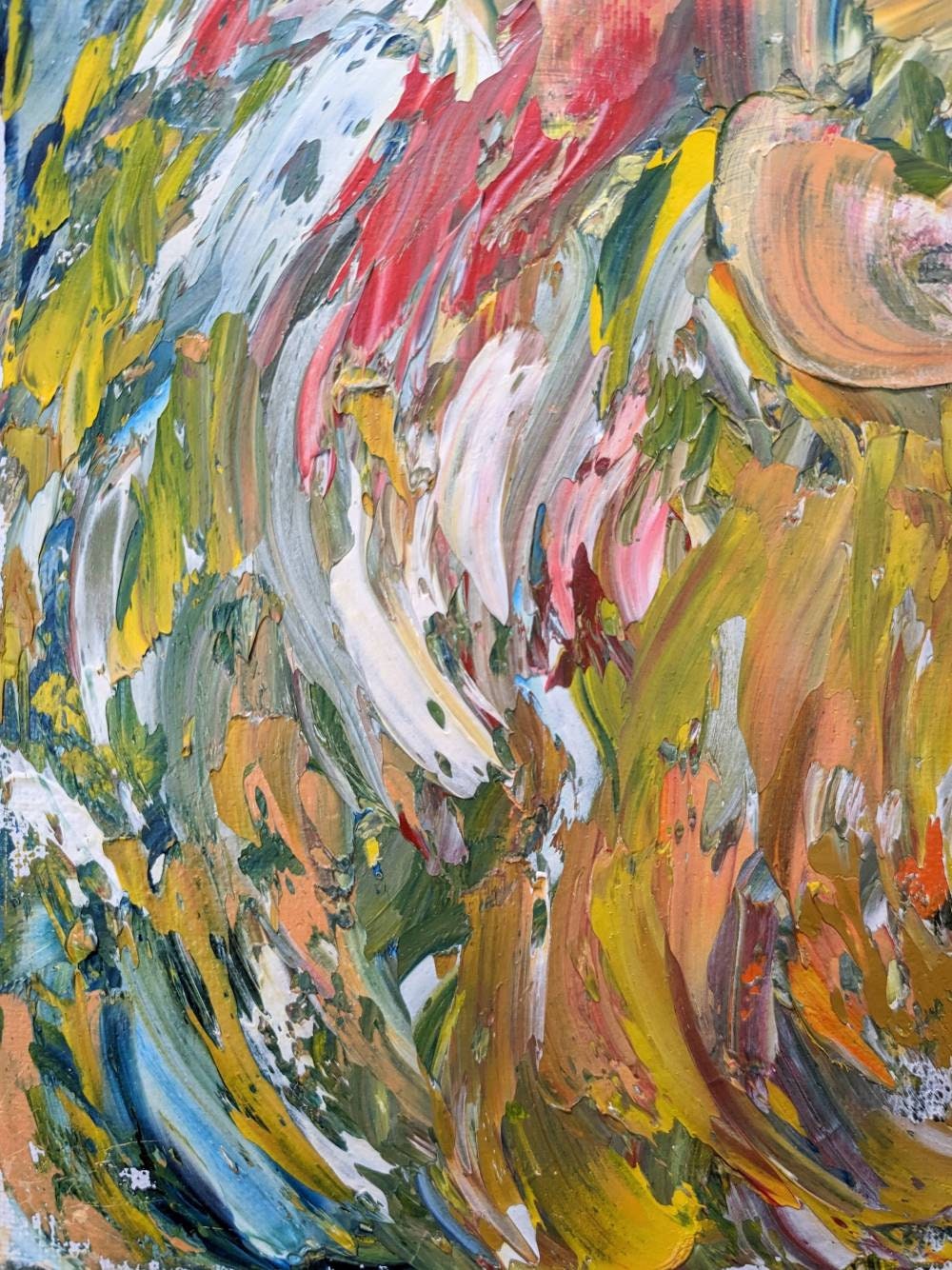 Pivot Hand-painted Impasto 12x12 Oil Painting on Canvas Contemporary ...