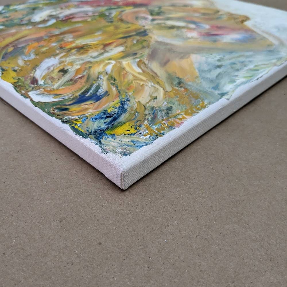 Pivot Hand-painted Impasto 12x12 Oil Painting on Canvas Contemporary ...