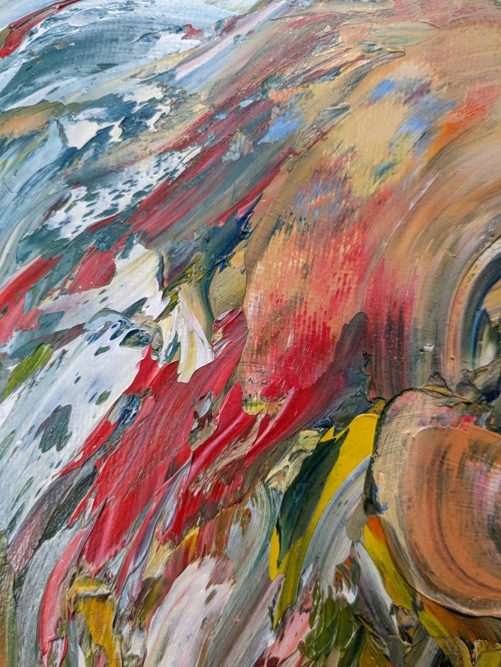 Pivot Hand-painted Impasto 12x12 Oil Painting on Canvas Contemporary ...