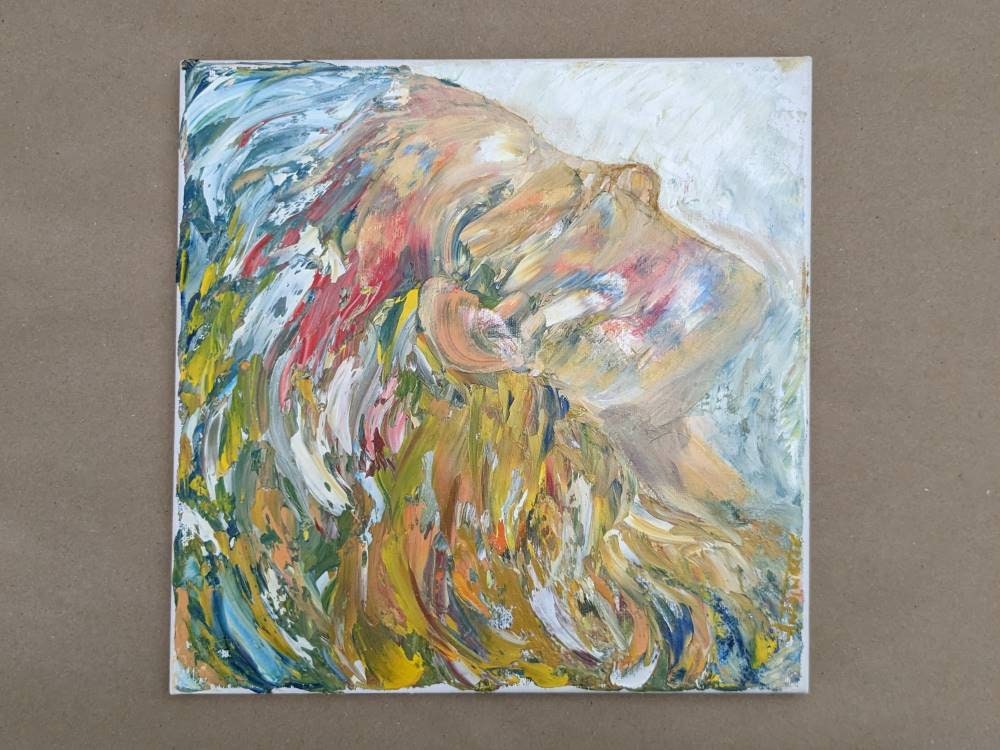 Pivot Hand-painted Impasto 12x12 Oil Painting on Canvas Contemporary ...