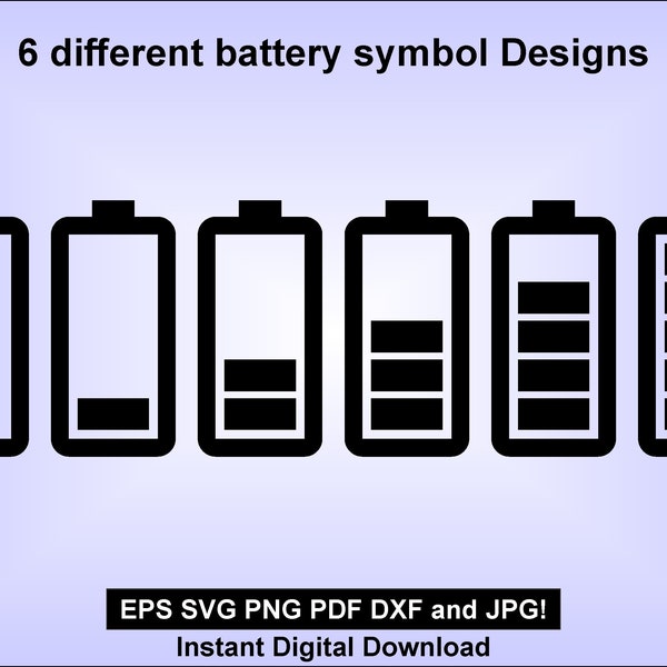 Battery Symbols Svg - Etsy