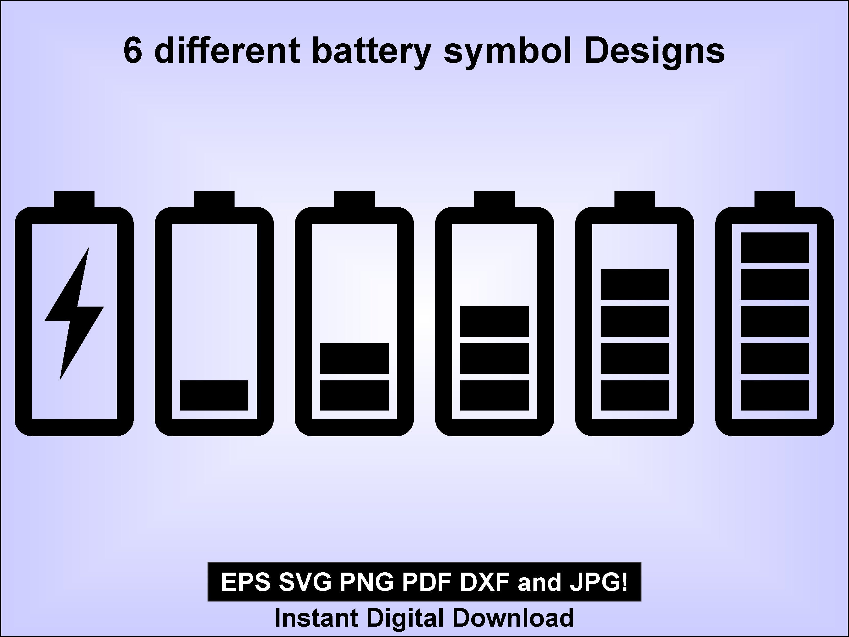 Battery Symbol SVG PDF Eps Png Jpg Dxf - Etsy