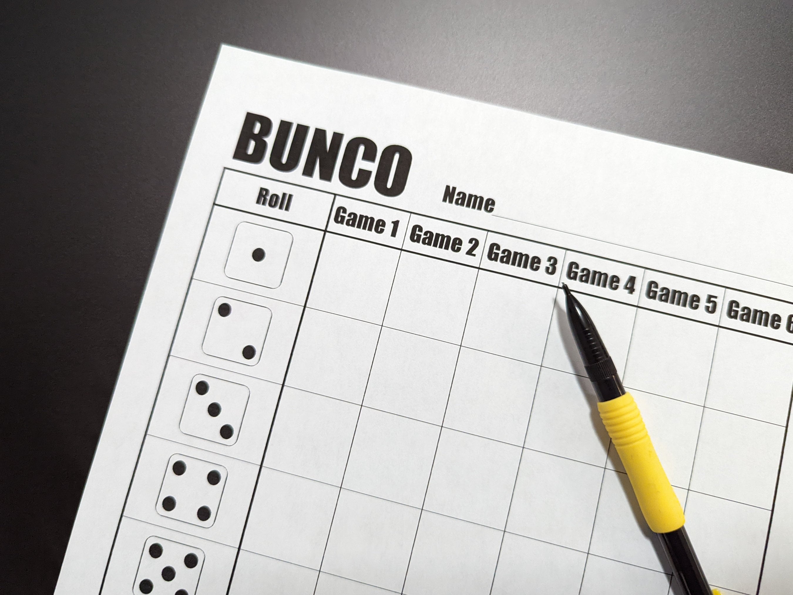 Bunco Score Cards - Bunco Score Sheet - Party - Dice - Game - Printable ...