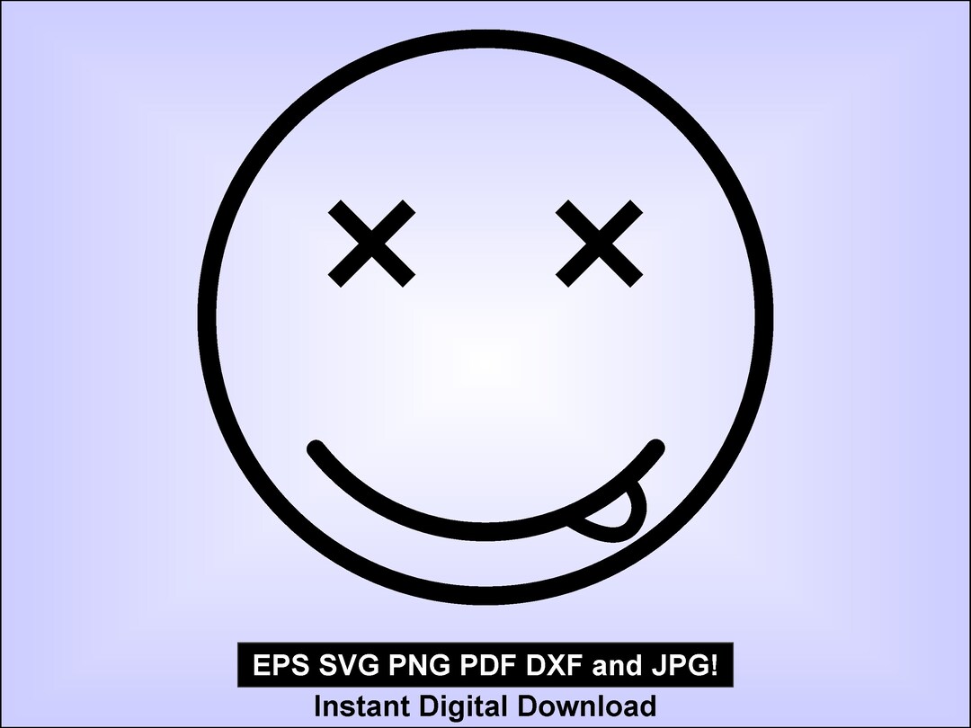 Dead High Smiley Face SVG PNG Instant Download PDF Jpg Dxf Eps - Etsy