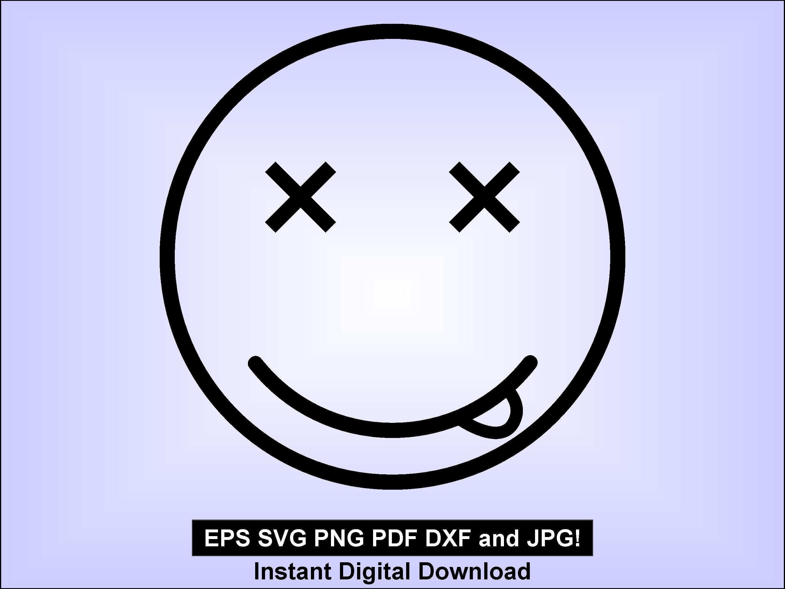 Dead High Smiley Face SVG PNG Instant Download PDF Jpg Dxf Eps - Etsy